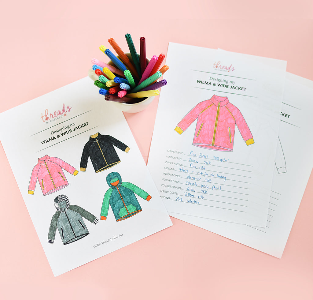 Design sheets for patterns – Threads by Caroline
